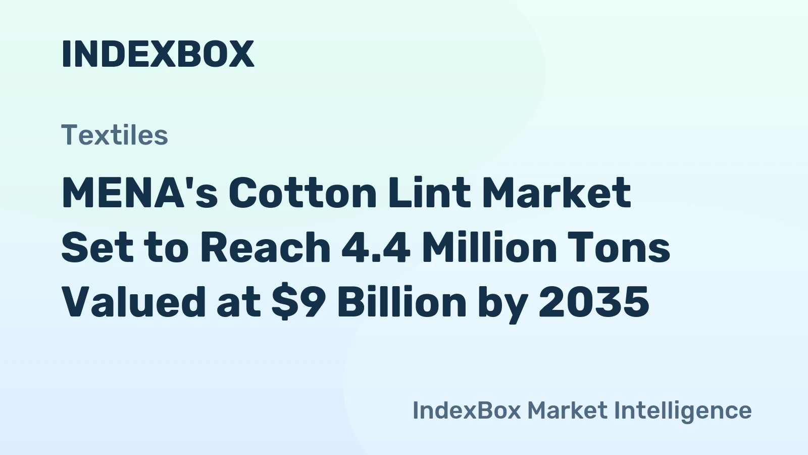 MENA's Cotton Lint Market Set to Reach 4.4 Million Tons Valued at $9 Billion by 2035