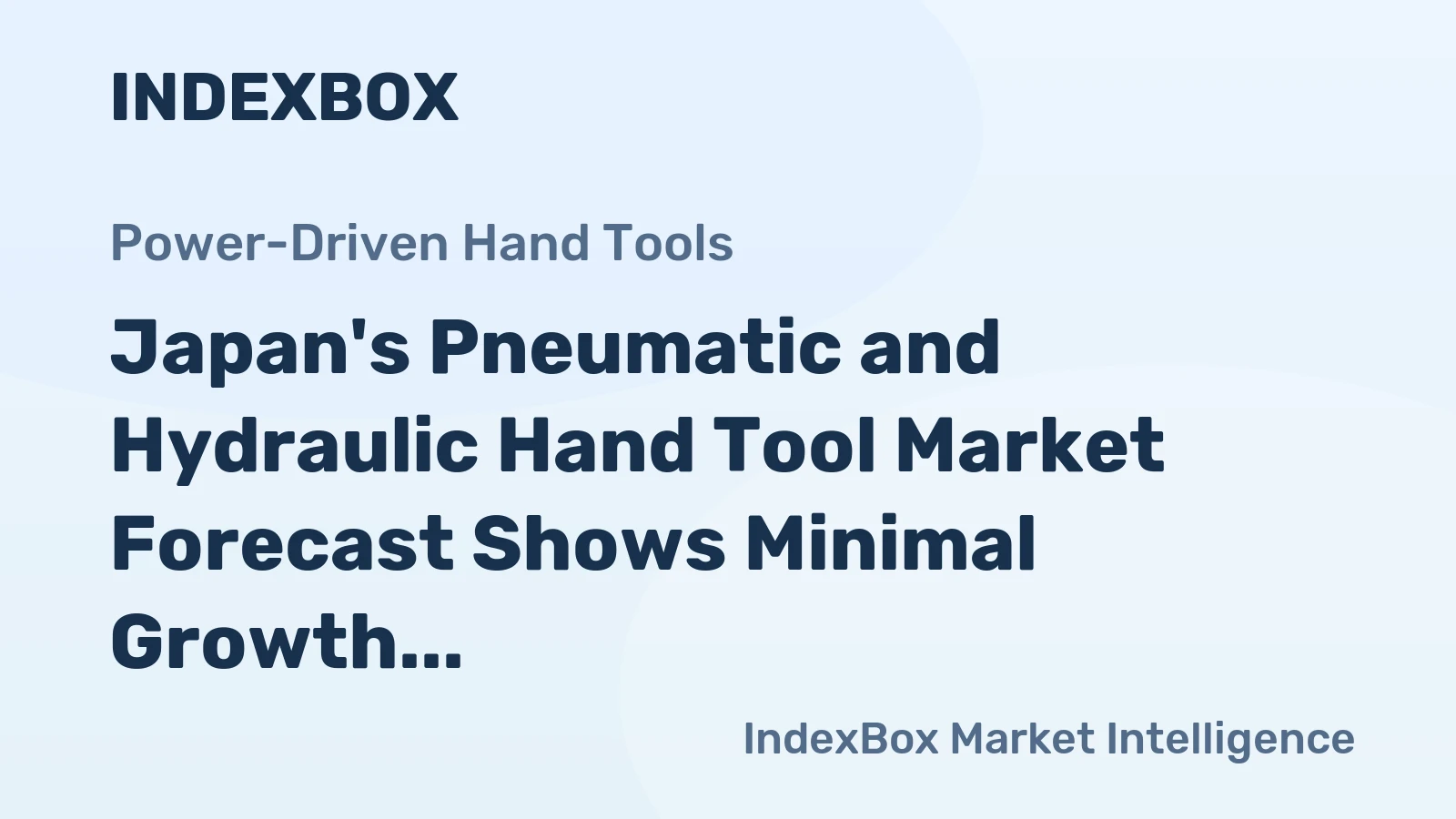Japan's Pneumatic and Hydraulic Hand Tool Market Forecast Shows Minimal Growth with a +0.1% Volume CAGR Through 2035