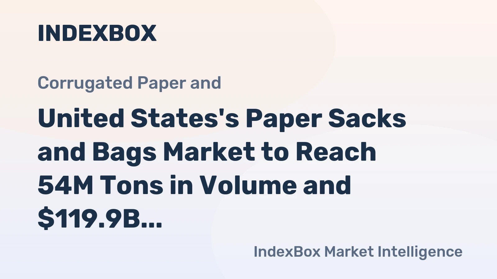 United States's Paper Sacks and Bags Market to Reach 54M Tons in Volume and $119.9B in Value by 2035
