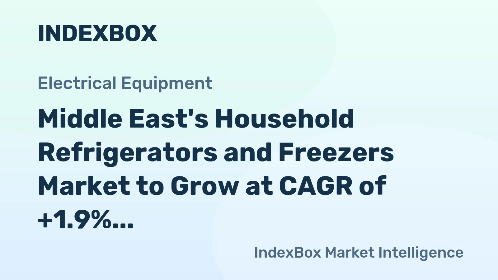 Middle East's Household Refrigerators and Freezers Market to Grow at CAGR of +1.9% through 2035