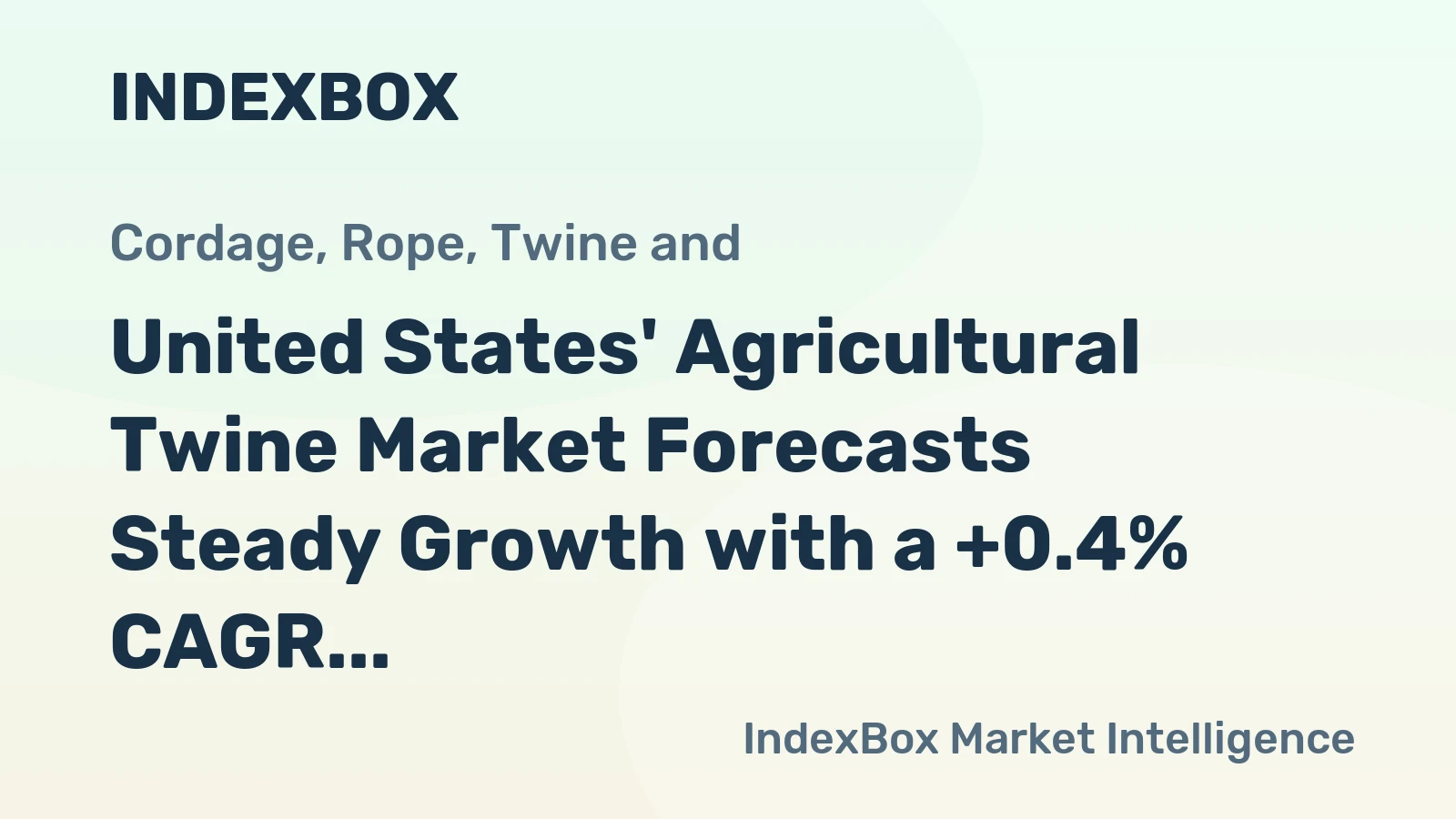 United States' Agricultural Twine Market Forecasts Steady Growth with a +0.4% CAGR in Value