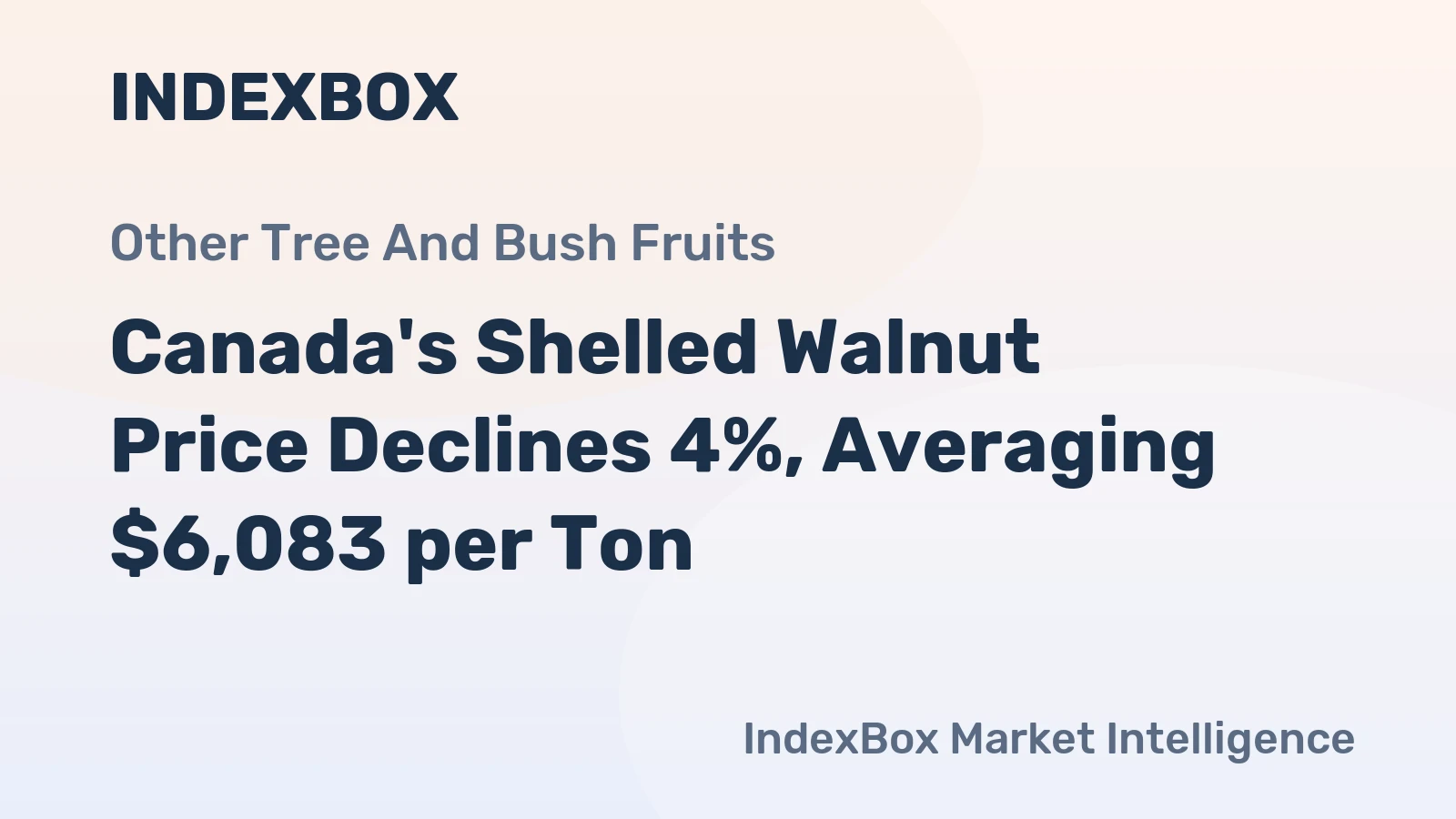 Canada's Shelled Walnut Price Declines 4%, Averaging $6,083 per Ton