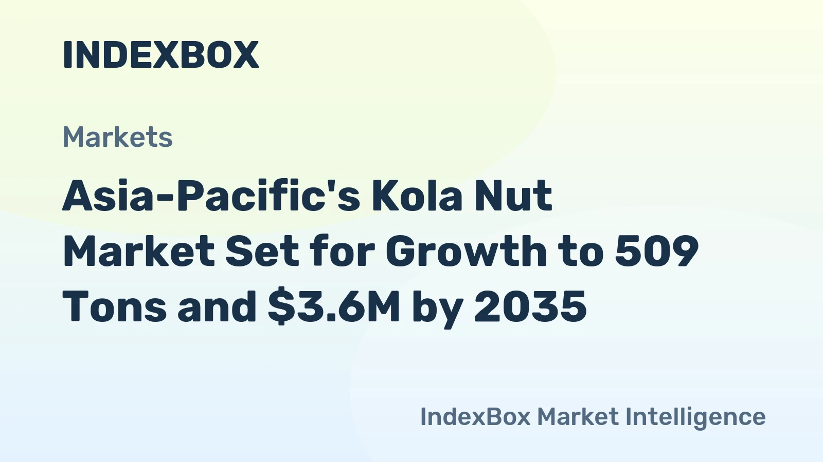 Asia-Pacific's Kola Nut Market Set for Growth to 509 Tons and $3.6M by 2035