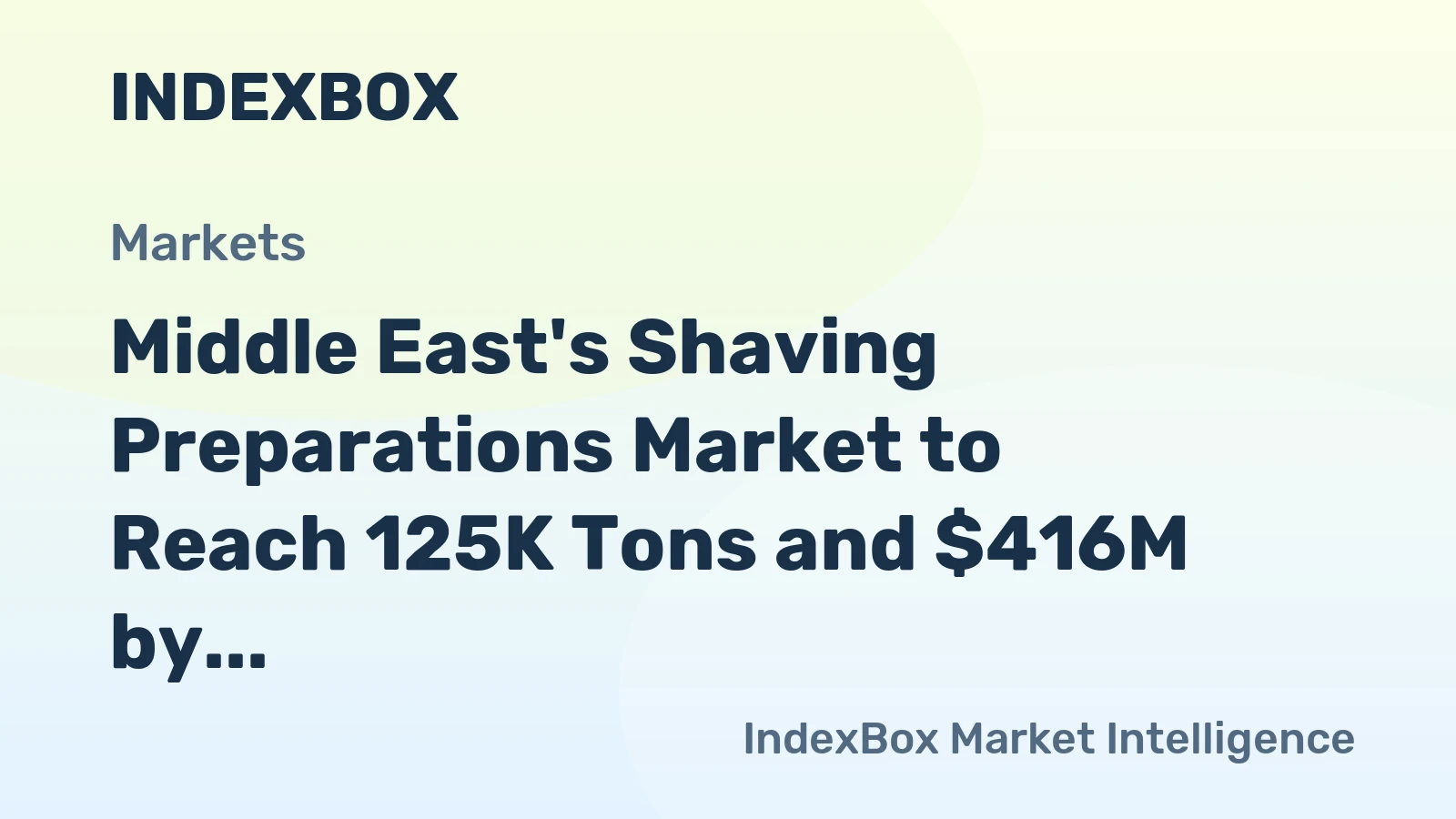 Middle East's Shaving Preparations Market to Reach 125K Tons and $416M by 2035