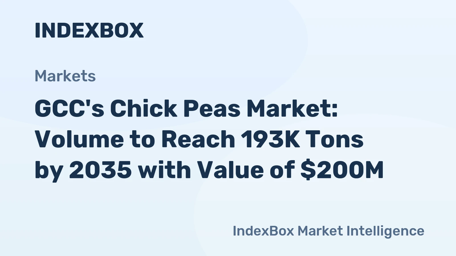 GCC's Chick Peas Market: Volume to Reach 193K Tons by 2035 with Value of $200M