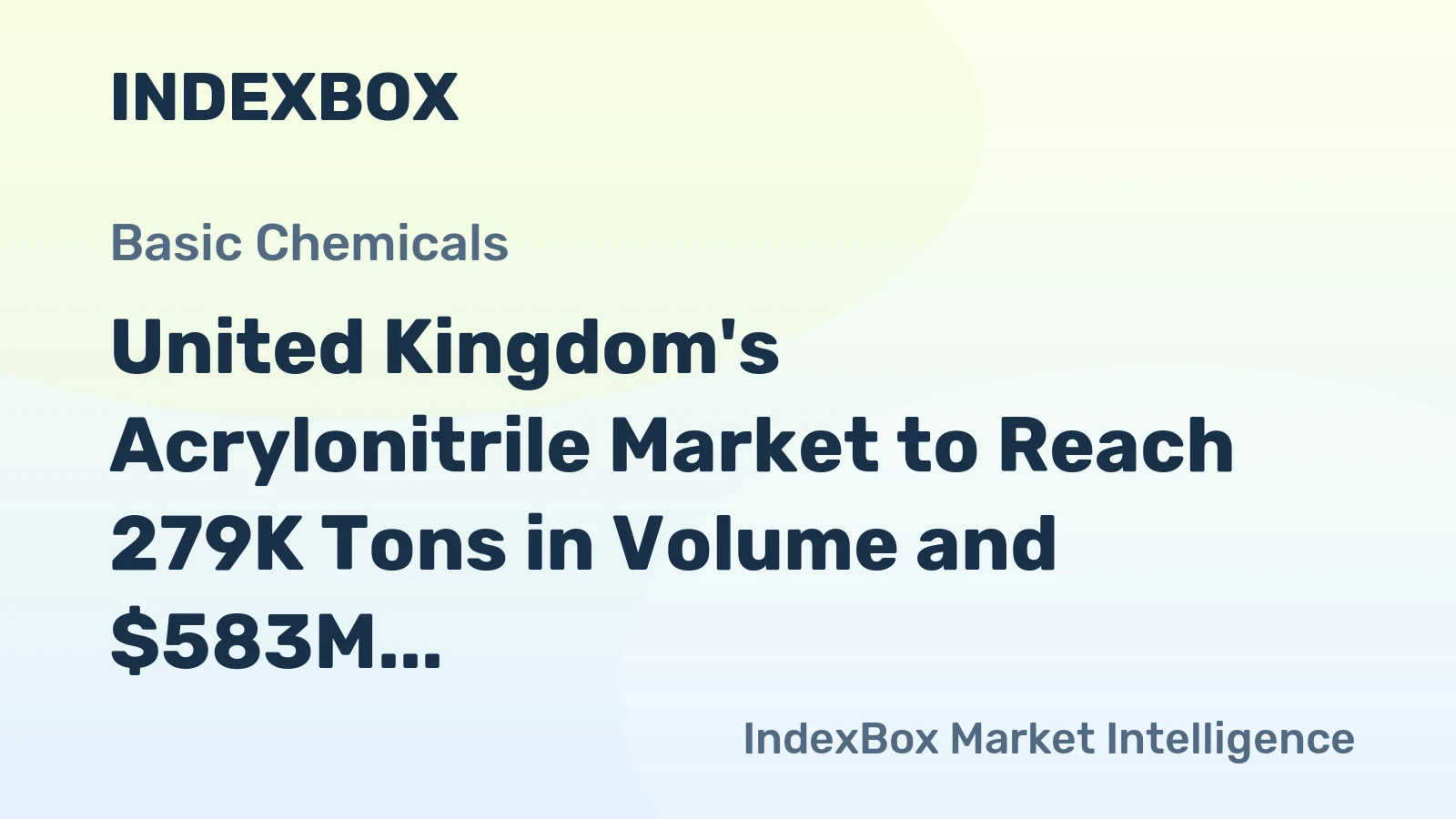 United Kingdom's Acrylonitrile Market to Reach 279K Tons in Volume and $583M in Value by 2035
