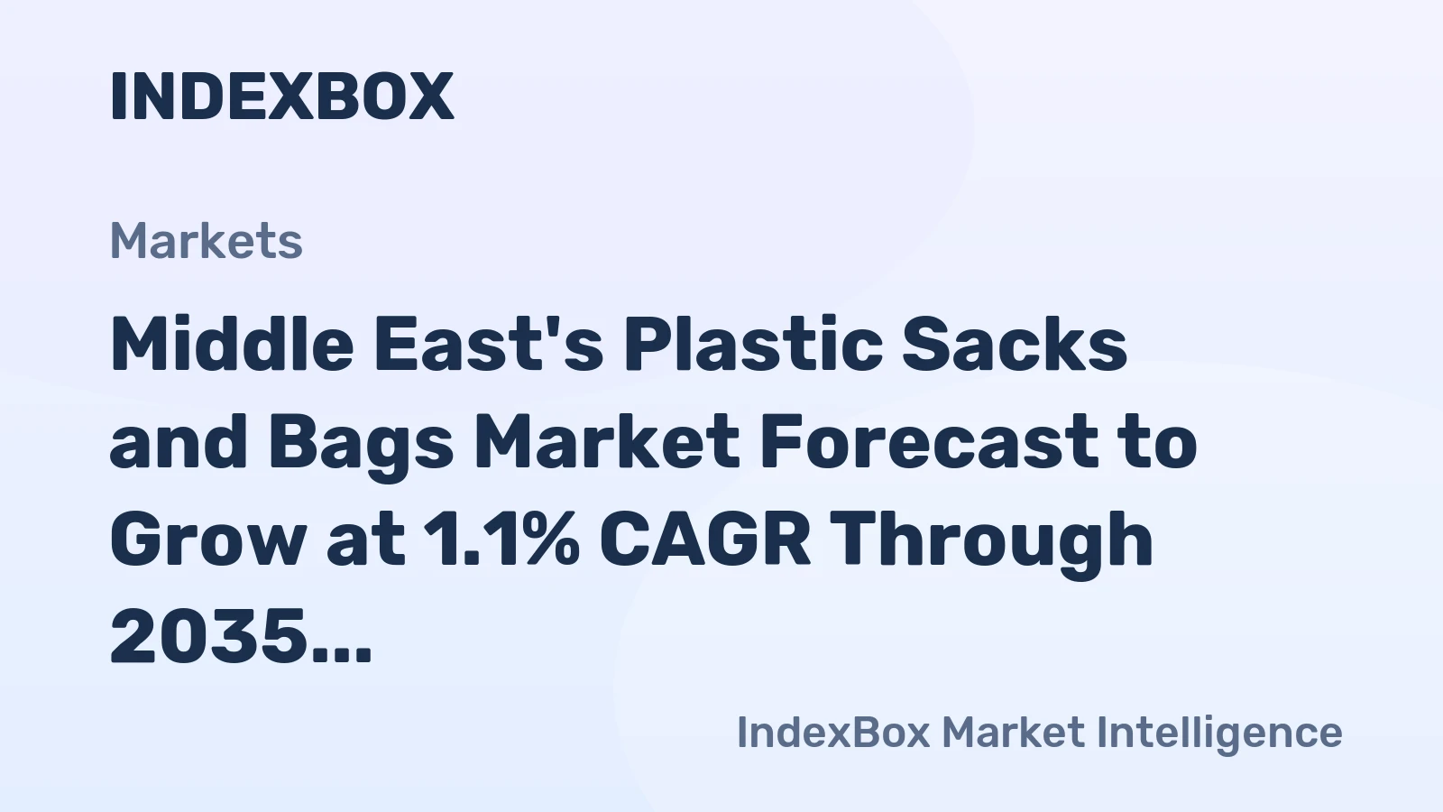 Middle East's Plastic Sacks and Bags Market Forecast to Grow at 1.1% CAGR Through 2035