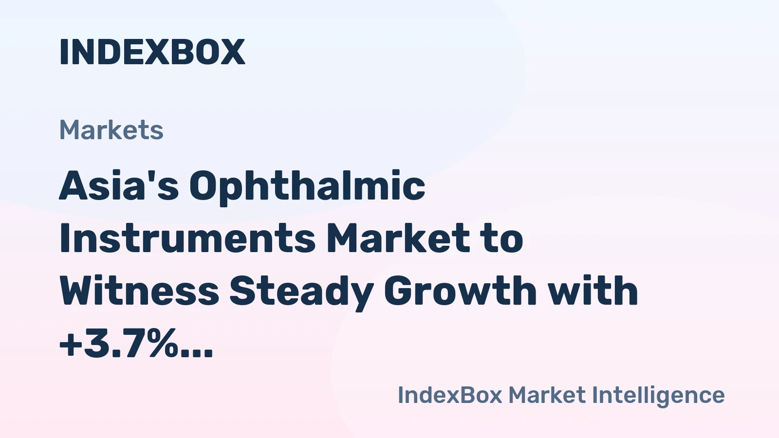 Asia's Ophthalmic Instruments Market to Witness Steady Growth with +3.7% CAGR
