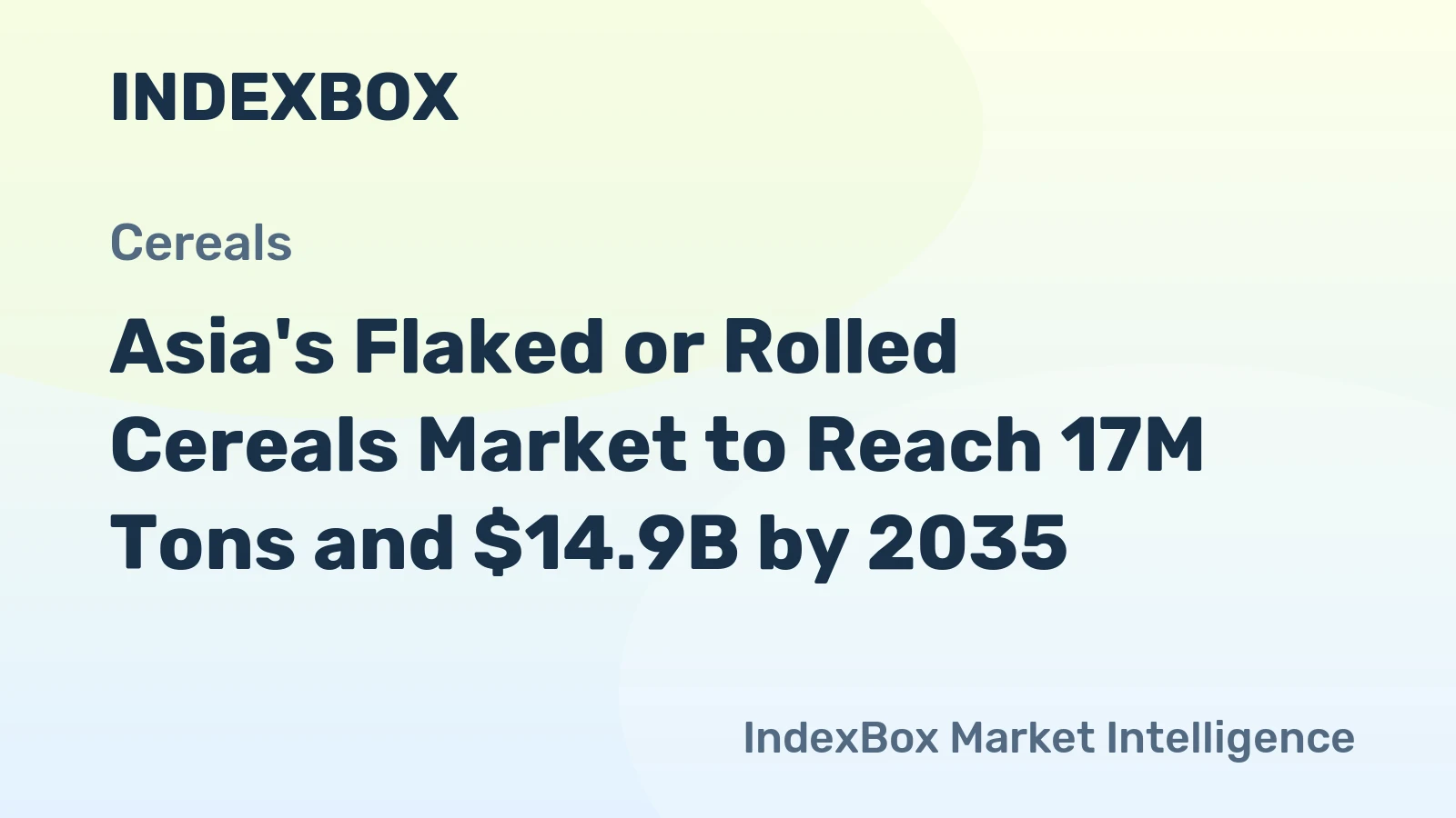 Asia's Flaked or Rolled Cereals Market to Reach 17M Tons and $14.9B by 2035