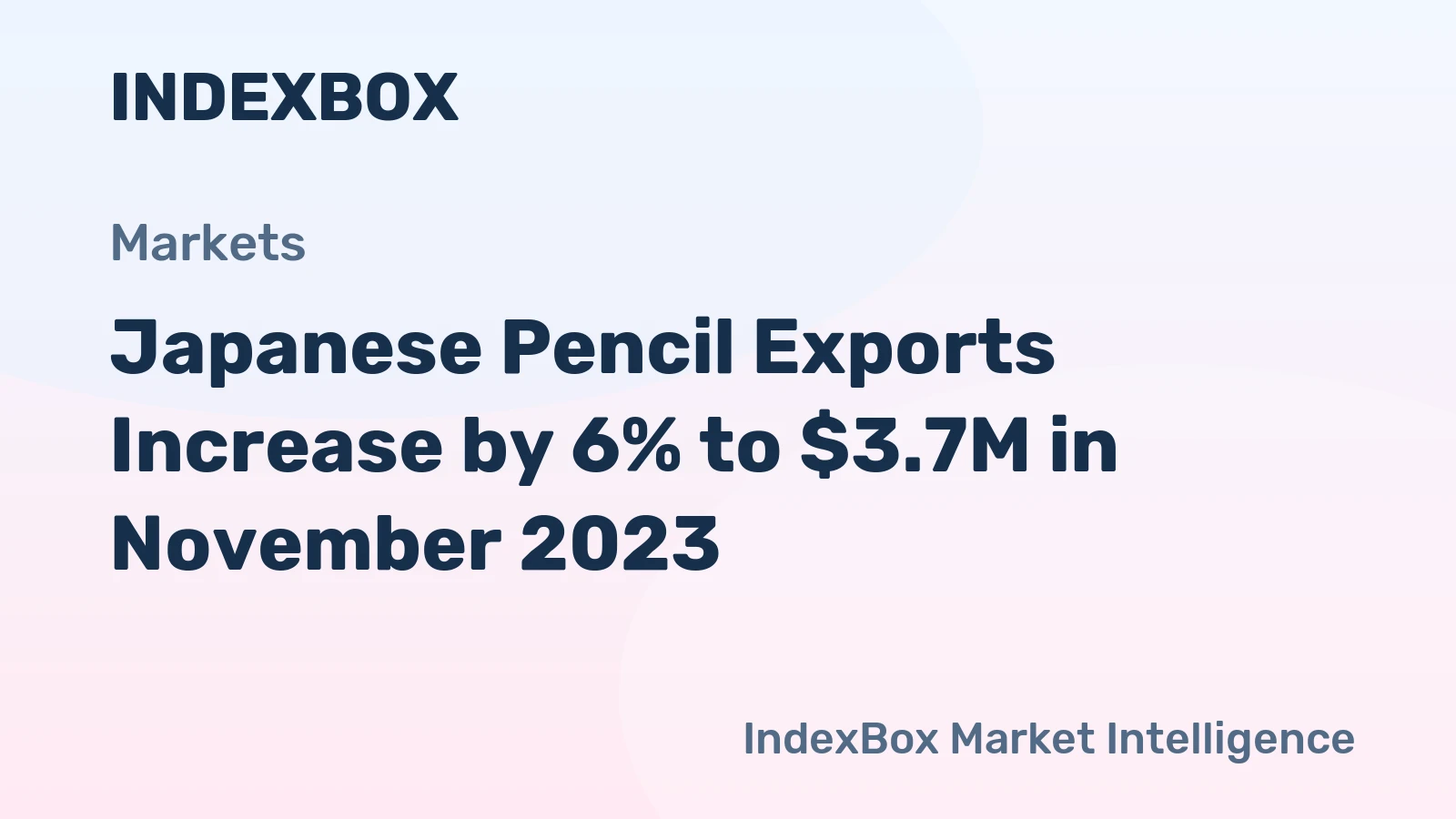 Japanese Pencil Exports Increase by 6% to $3.7M in November 2023