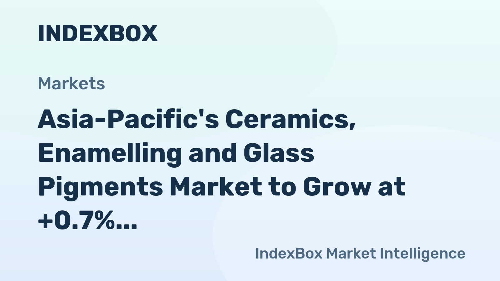 Asia-Pacific's Ceramics, Enamelling and Glass Pigments Market to Grow at +0.7% CAGR from 2024 to 2035