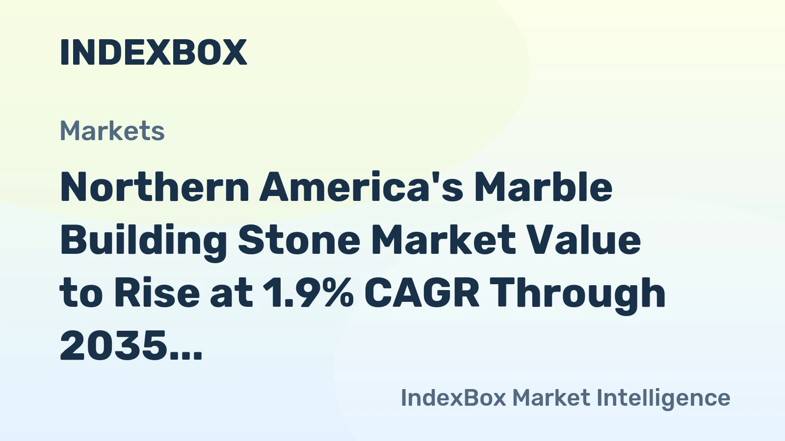 Northern America's Marble Building Stone Market Value to Rise at 1.9% CAGR Through 2035