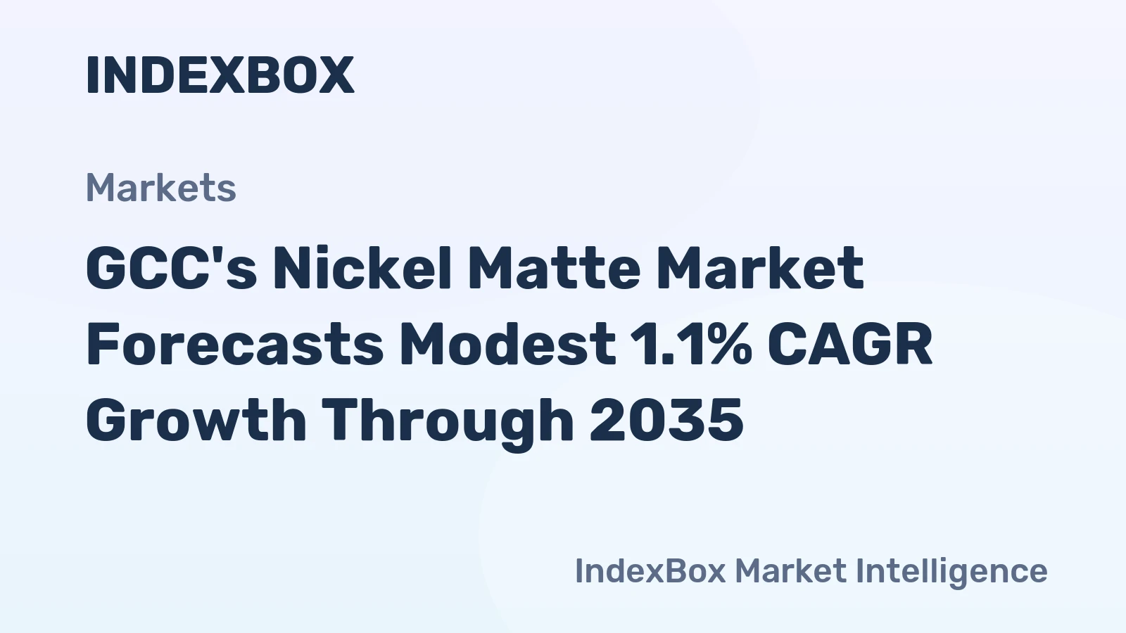 GCC's Nickel Matte Market Forecasts Modest 1.1% CAGR Growth Through 2035