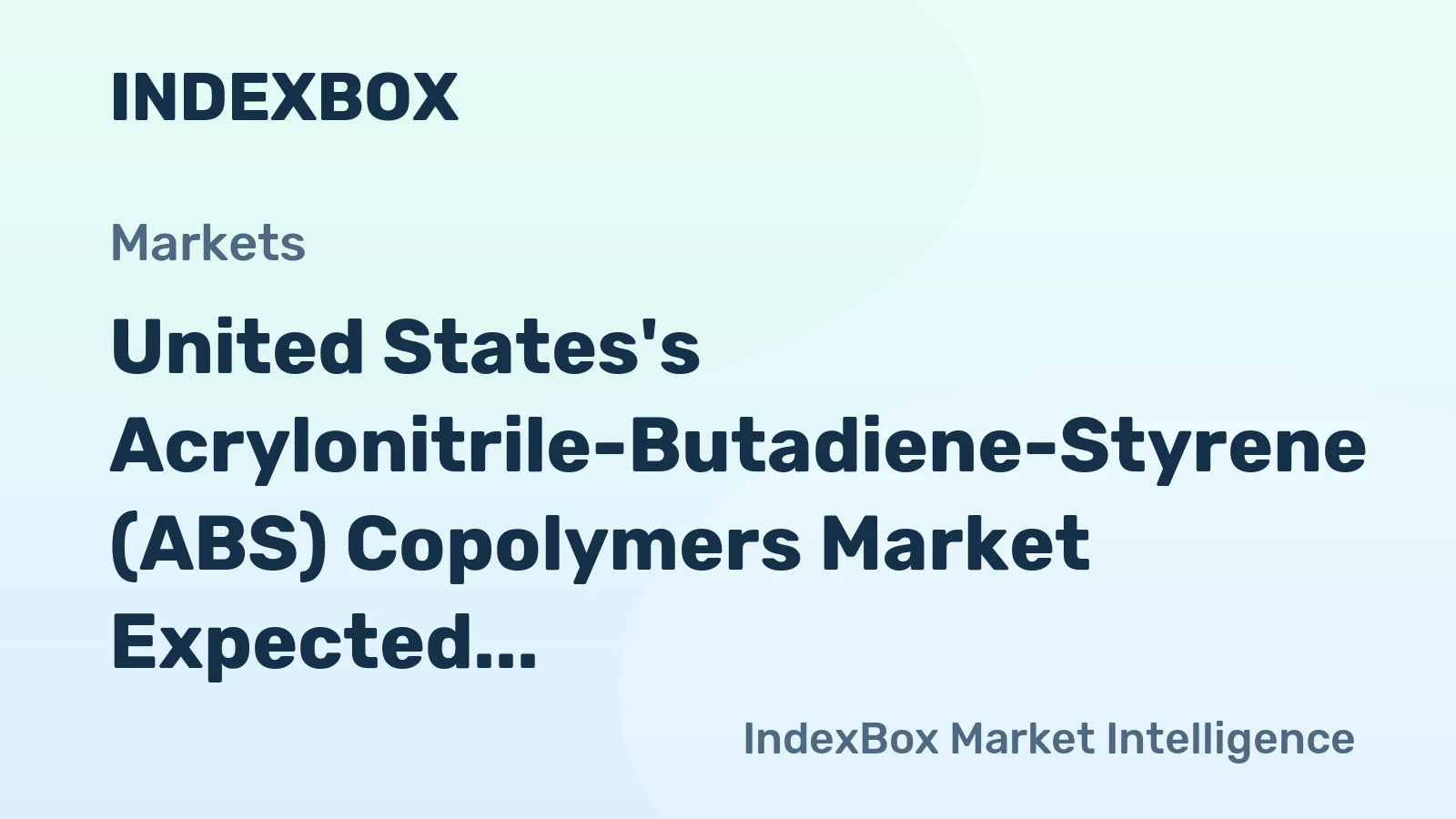 United States's Acrylonitrile-Butadiene-Styrene (ABS) Copolymers Market Expected to Grow at CAGR of +3.6% from 2024 to 2035