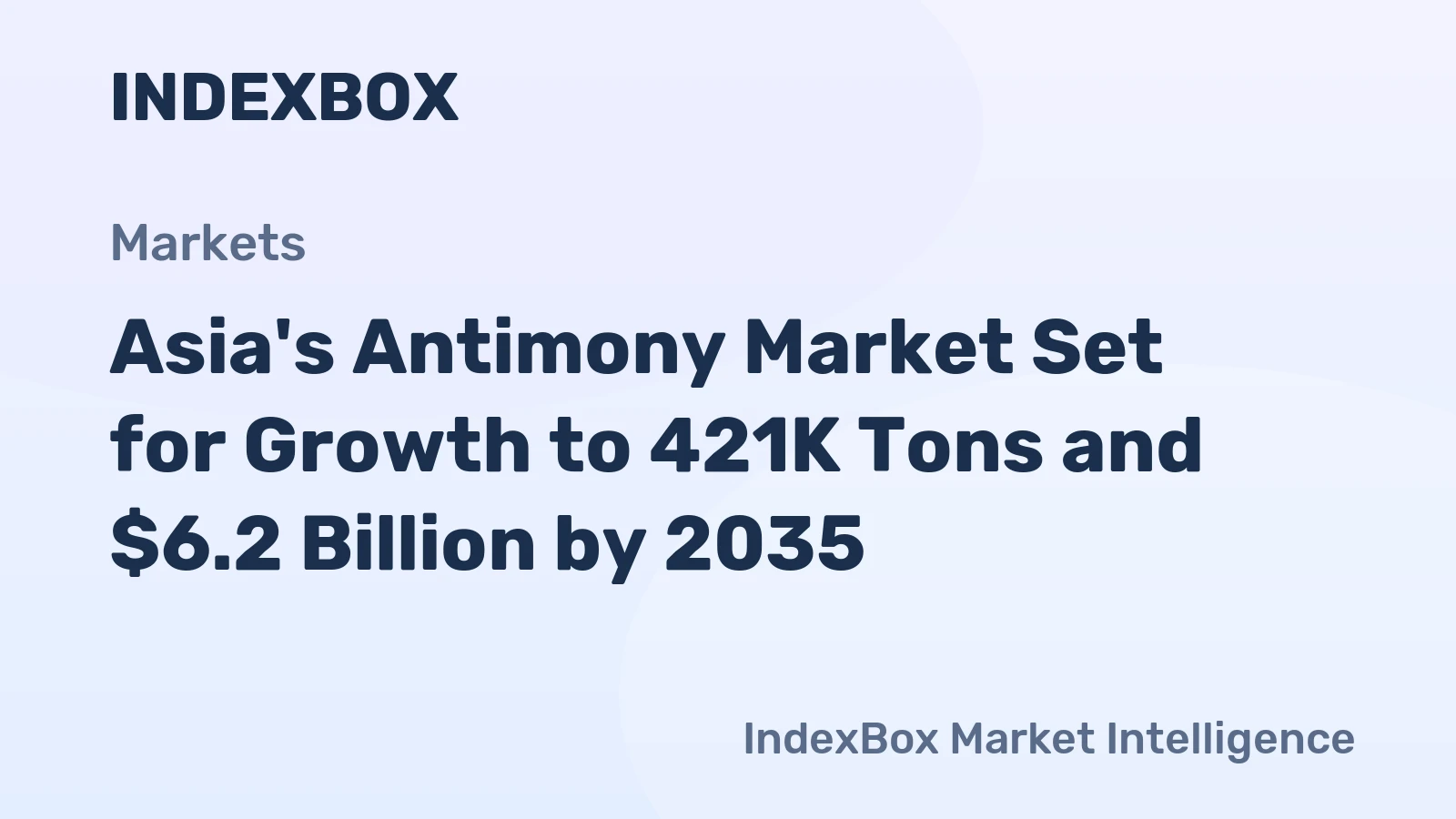 Asia's Antimony Market Set for Growth to 421K Tons and $6.2 Billion by 2035