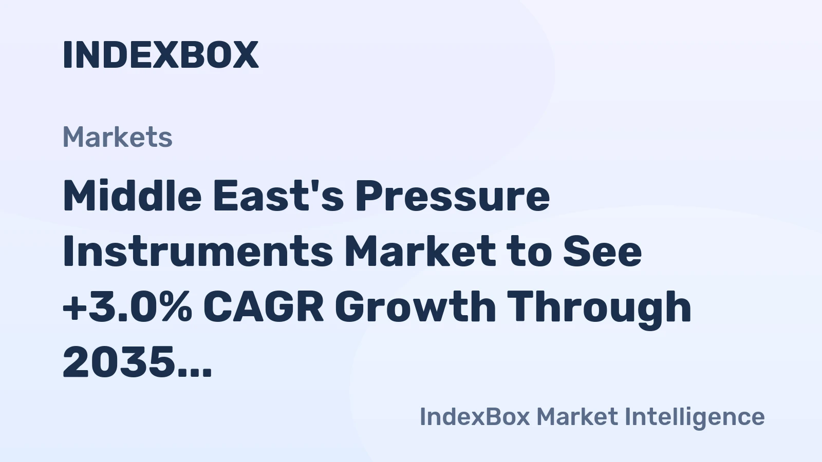Middle East's Pressure Instruments Market to See +3.0% CAGR Growth Through 2035, Reaching $3.3B in Value