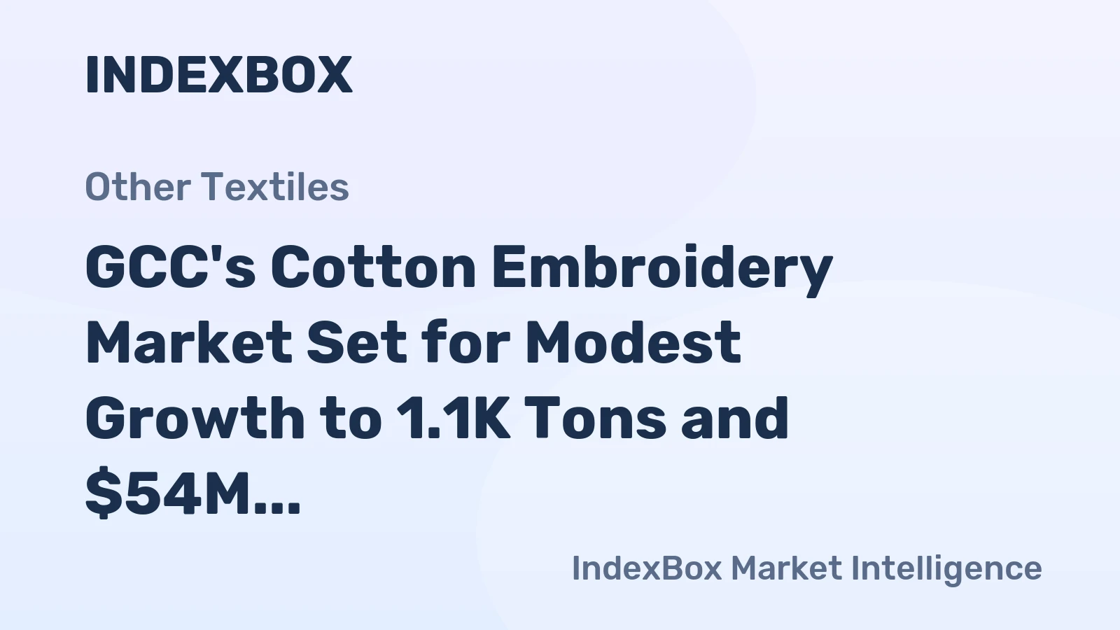 GCC's Cotton Embroidery Market Set for Modest Growth to 1.1K Tons and $54M