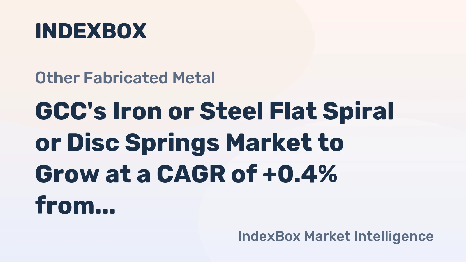 GCC's Iron or Steel Flat Spiral or Disc Springs Market to Grow at a CAGR of +0.4% from 2024 to 2035