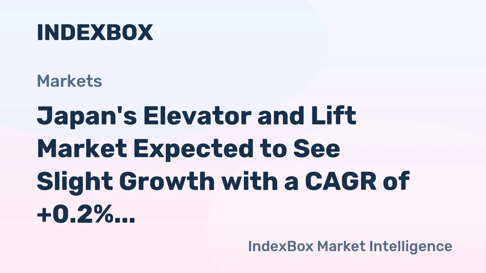 Japan's Elevator and Lift Market Expected to See Slight Growth with a CAGR of +0.2%