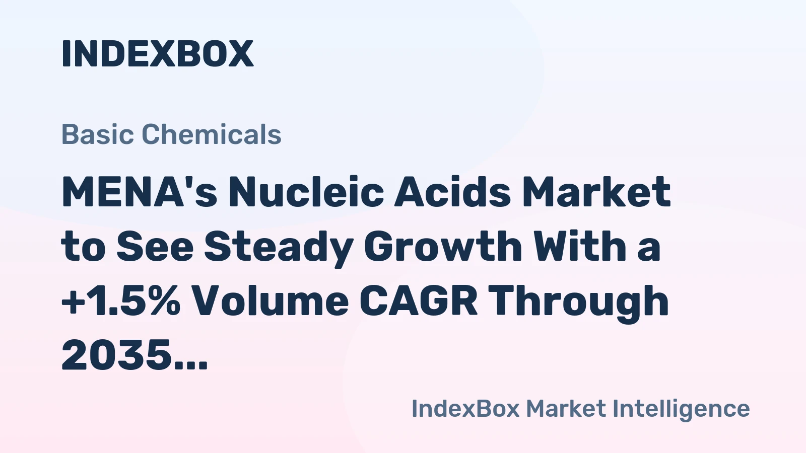 MENA's Nucleic Acids Market to See Steady Growth With a +1.5% Volume CAGR Through 2035