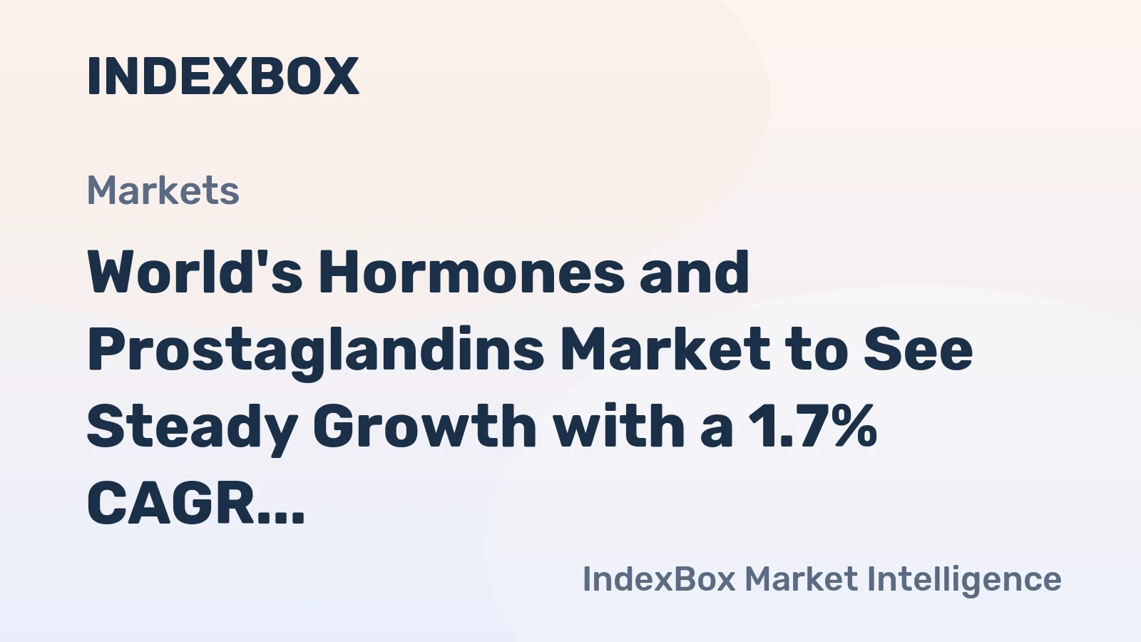 World's Hormones and Prostaglandins Market to See Steady Growth with a 1.7% CAGR Through 2035