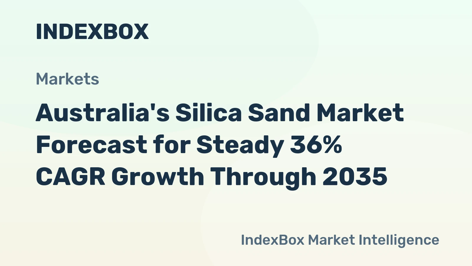 Australia's Silica Sand Market Forecast for Steady 36% CAGR Growth Through 2035