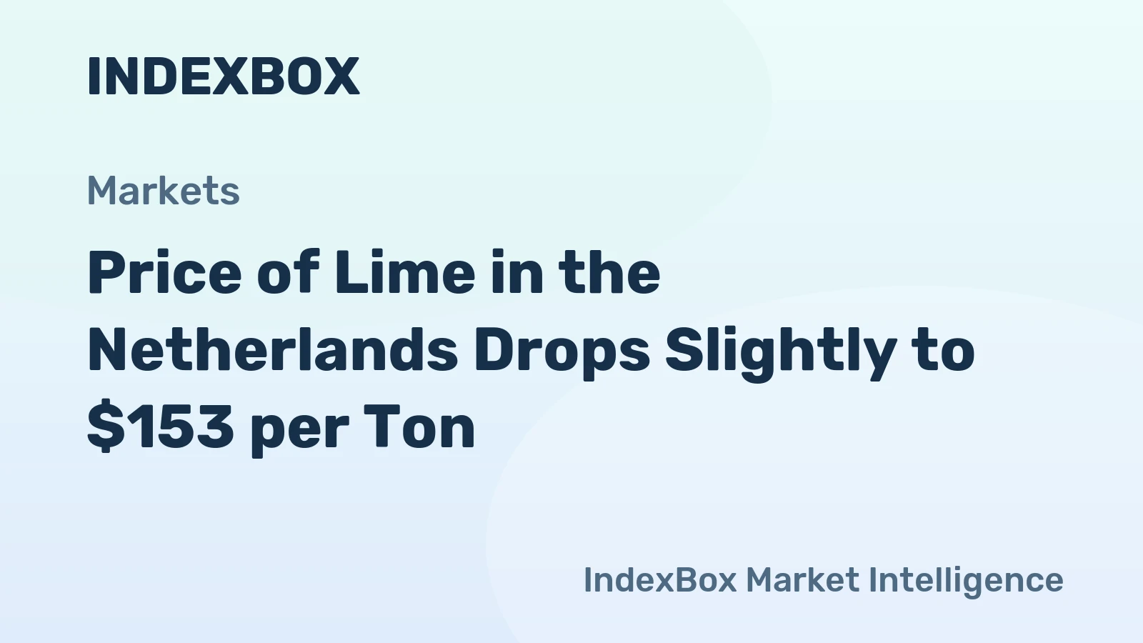 Price of Lime in the Netherlands Drops Slightly to $153 per Ton