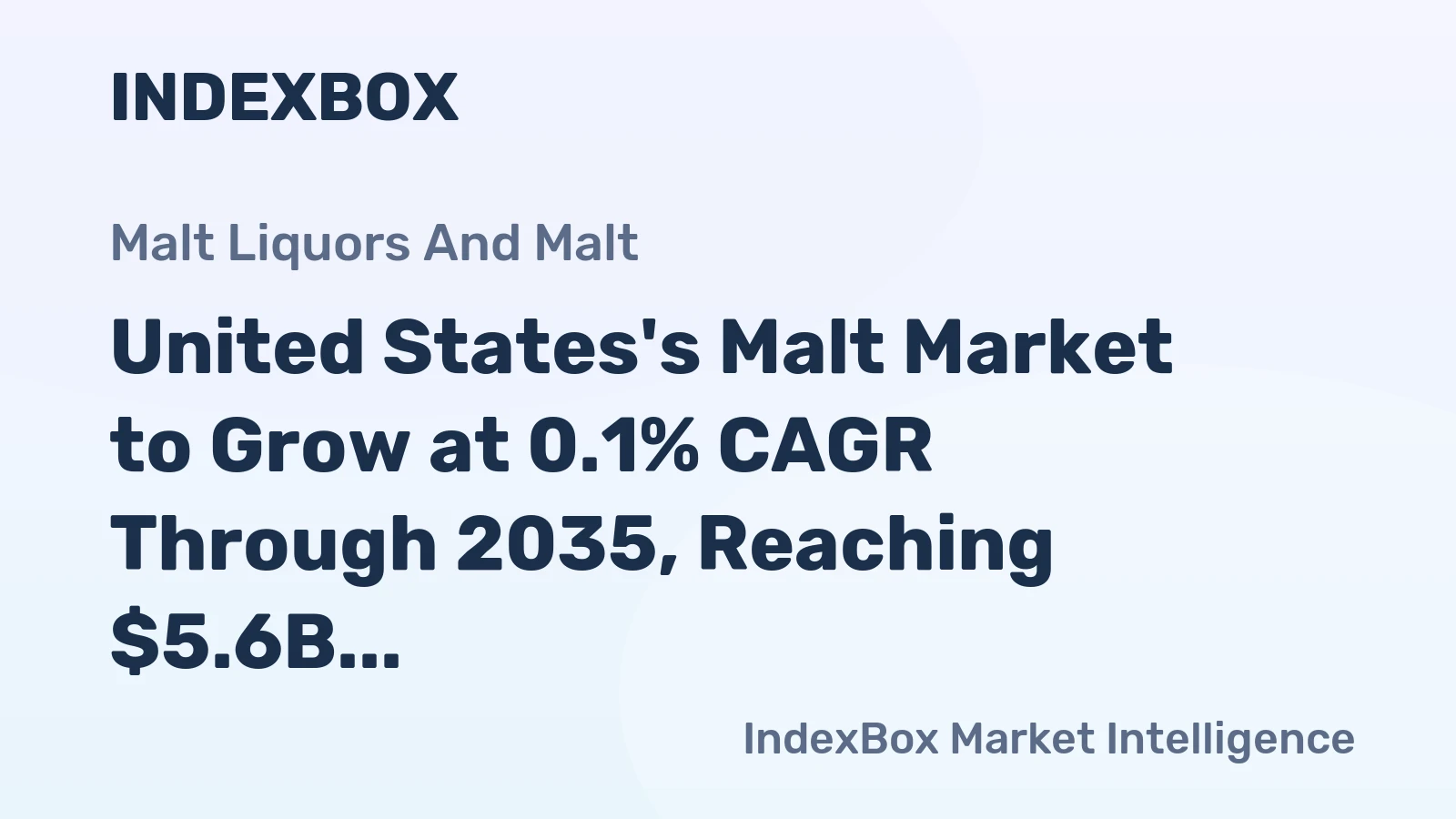 United States's Malt Market to Grow at 0.1% CAGR Through 2035, Reaching $5.6B