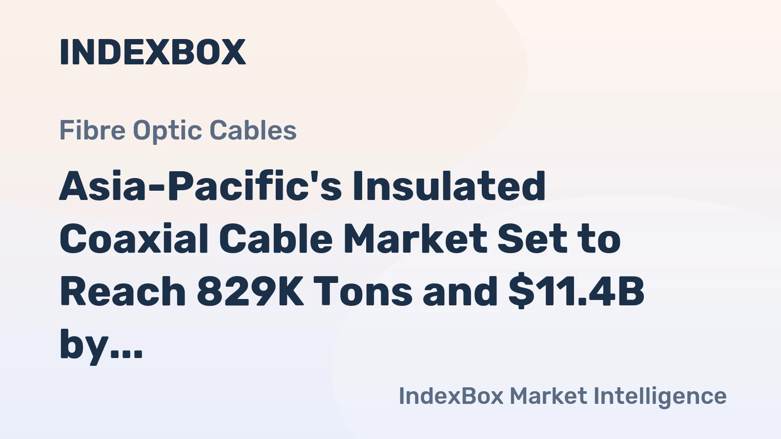 Asia-Pacific's Insulated Coaxial Cable Market Set to Reach 829K Tons and $11.4B by 2035
