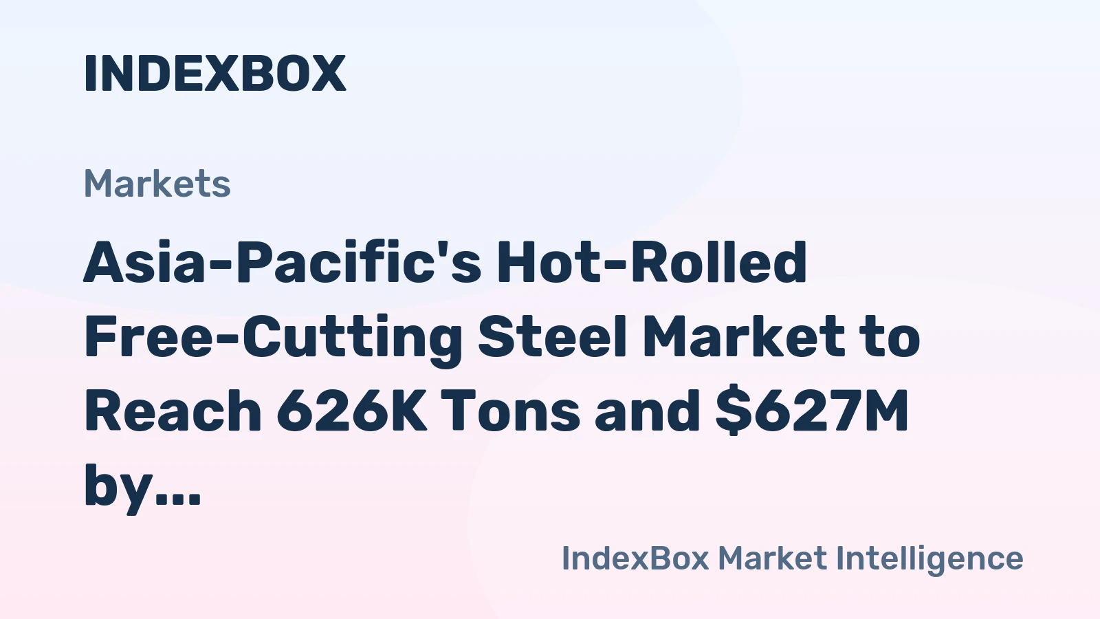 Asia-Pacific's Hot-Rolled Free-Cutting Steel Market to Reach 626K Tons and $627M by 2035
