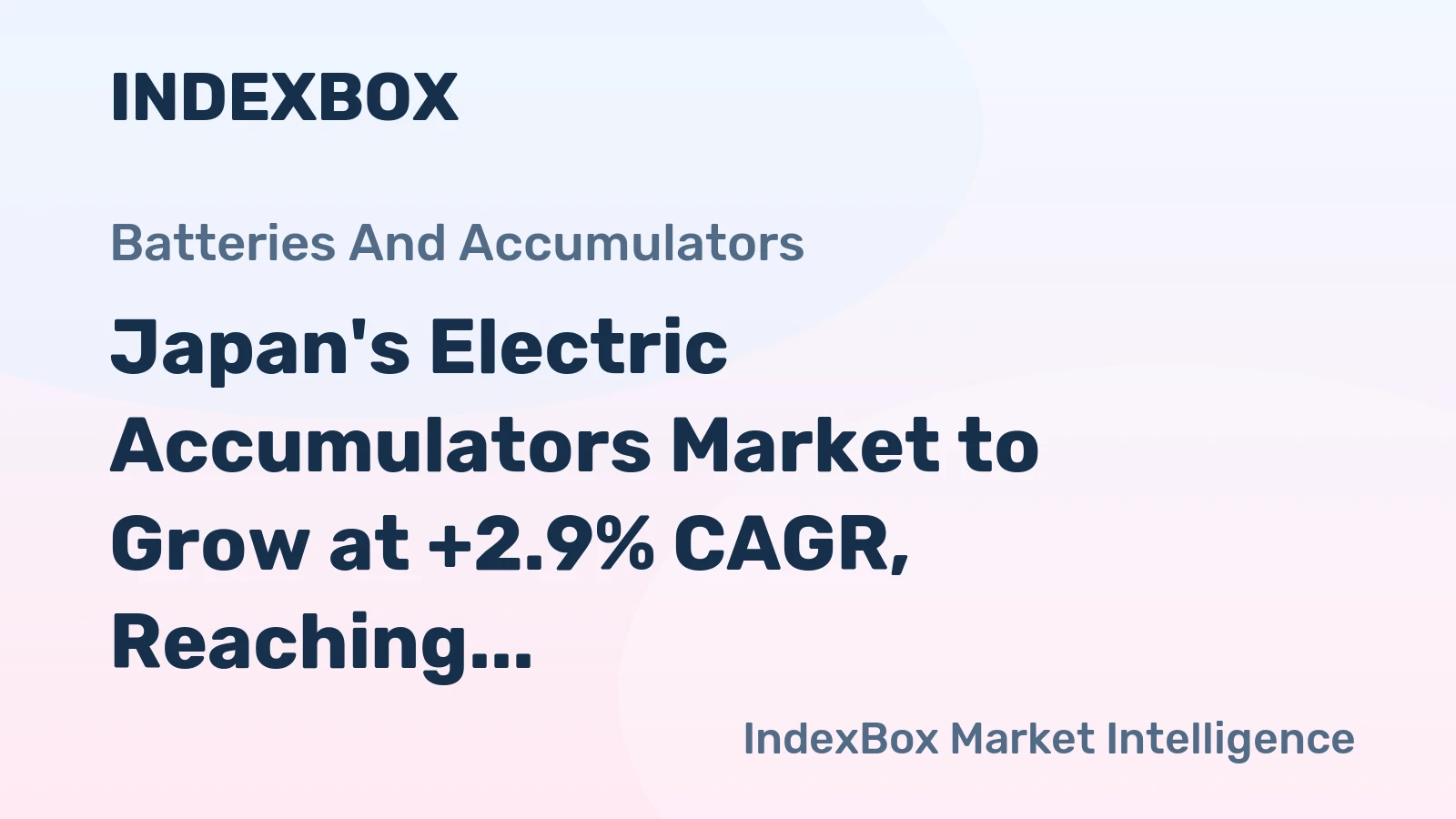 Japan's Electric Accumulators Market to Grow at +2.9% CAGR, Reaching 480M Units by 2035