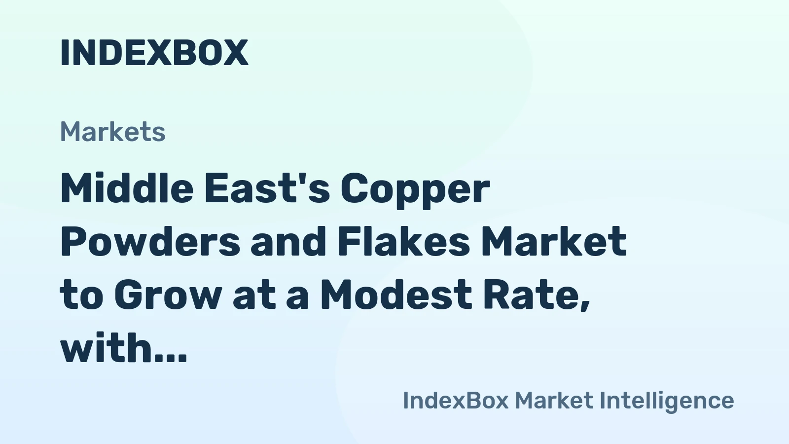 Middle East's Copper Powders and Flakes Market to Grow at a Modest Rate, with CAGR of +0.2% from 2024 to 2035