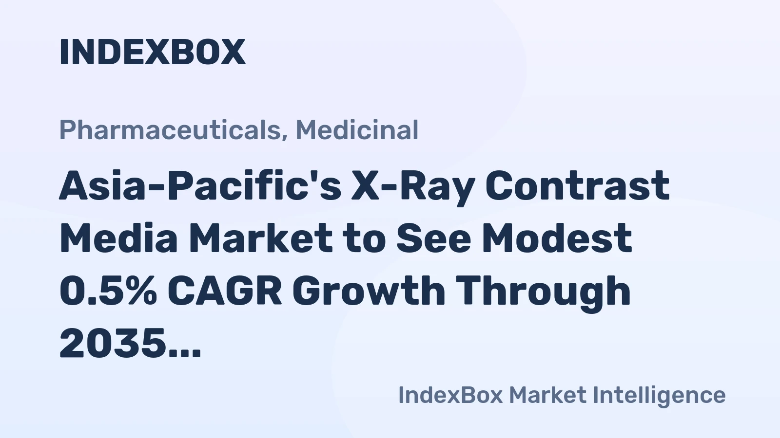 Asia-Pacific's X-Ray Contrast Media Market to See Modest 0.5% CAGR Growth Through 2035
