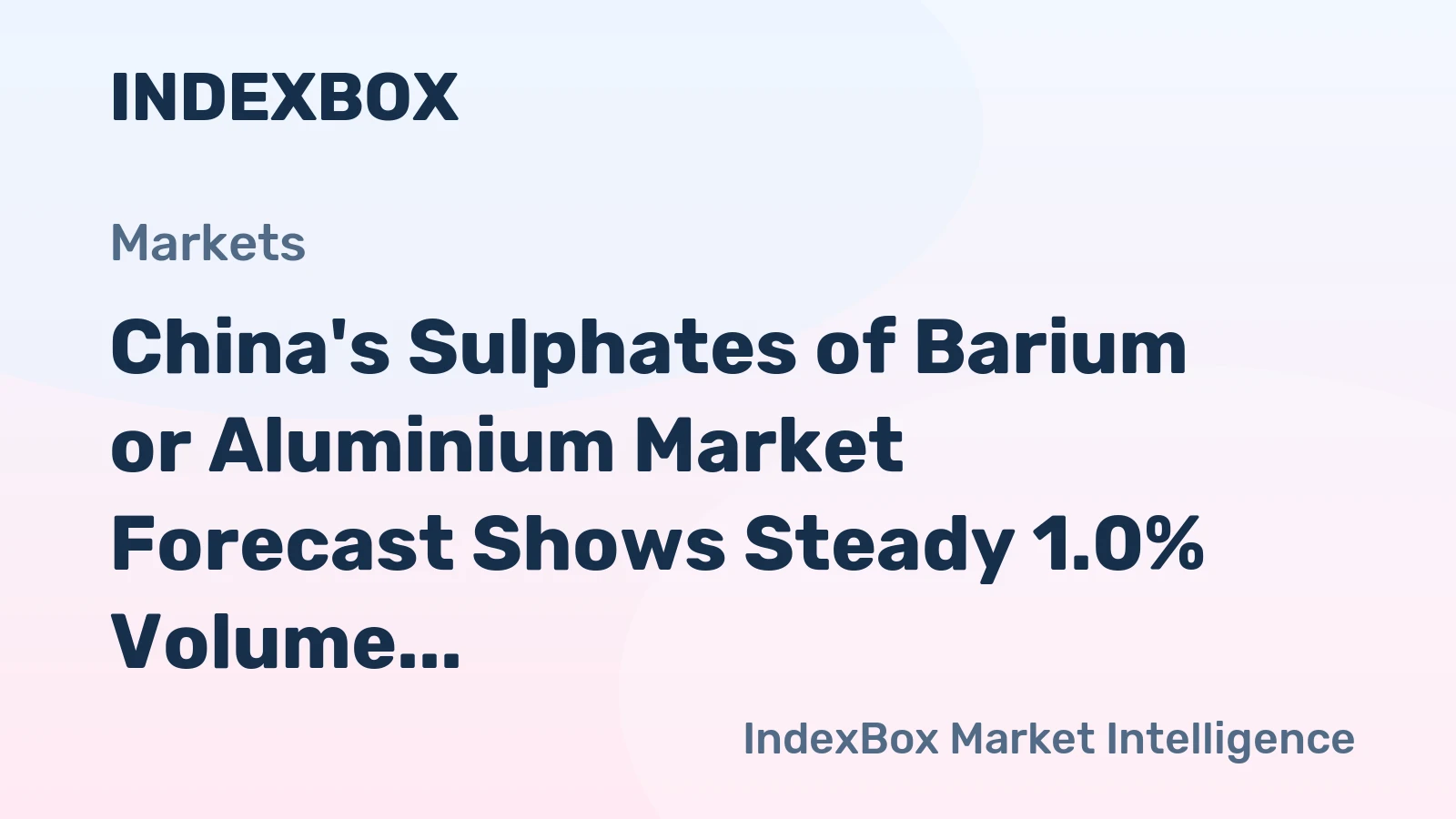 China's Sulphates of Barium or Aluminium Market Forecast Shows Steady 1.0% Volume CAGR Through 2035