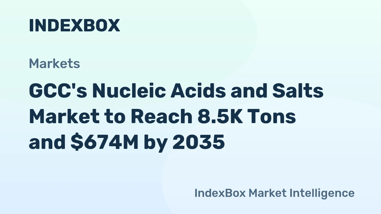 GCC's Nucleic Acids and Salts Market to Reach 8.5K Tons and $674M by 2035