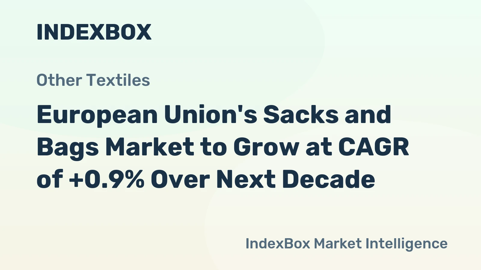 European Union's Sacks and Bags Market to Grow at CAGR of +0.9% Over Next Decade