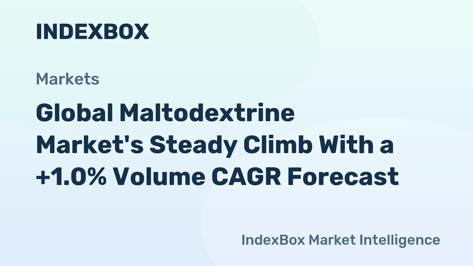 Global Maltodextrine Market's Steady Climb With a +1.0% Volume CAGR Forecast