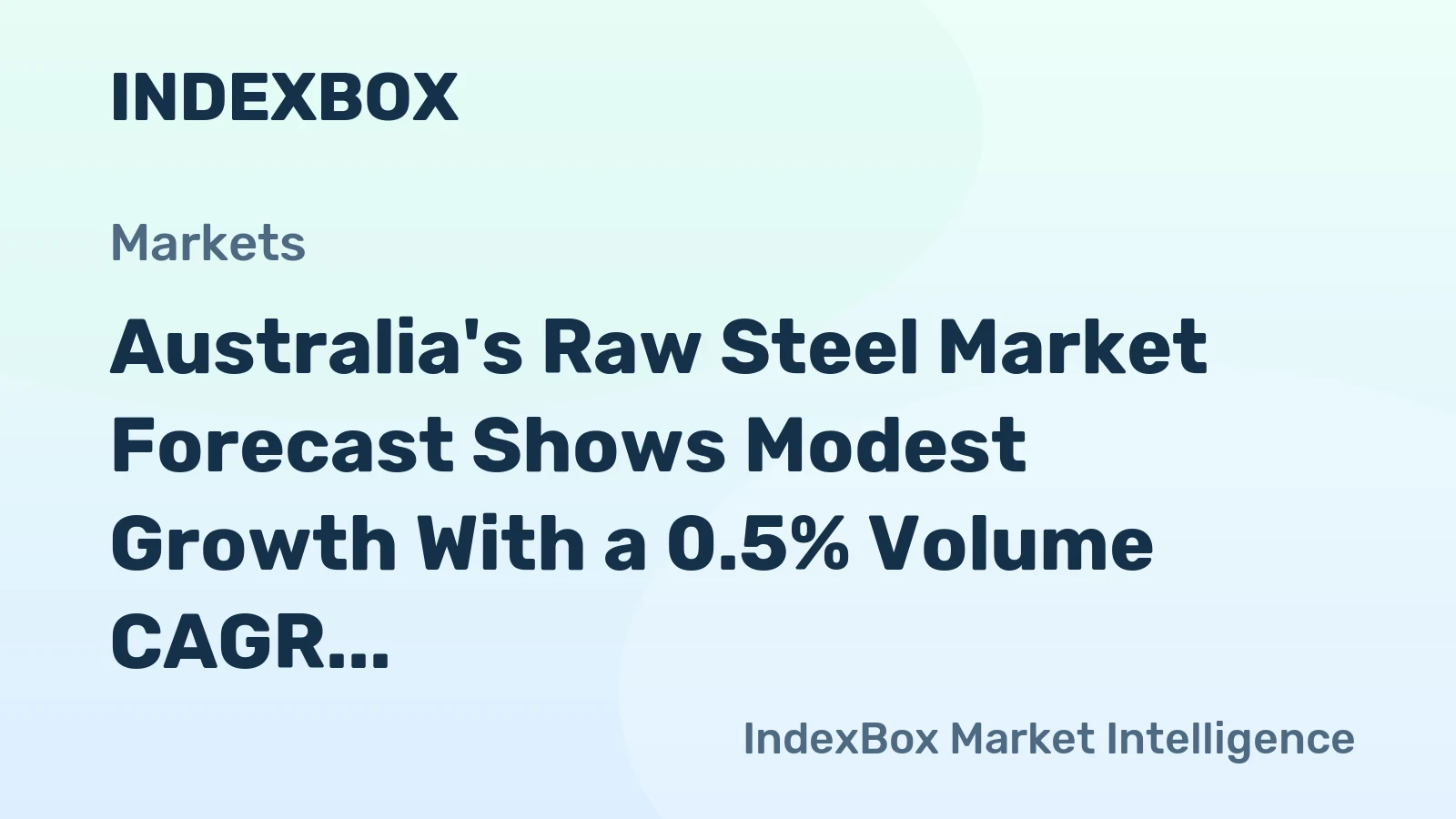 Australia's Raw Steel Market Forecast Shows Modest Growth With a 0.5% Volume CAGR Through 2035