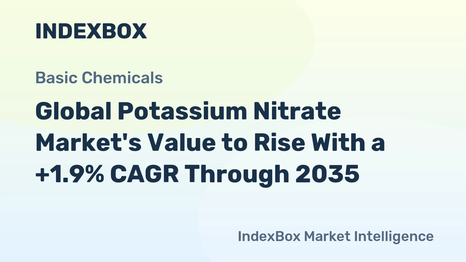 Global Potassium Nitrate Market's Value to Rise With a +1.9% CAGR Through 2035