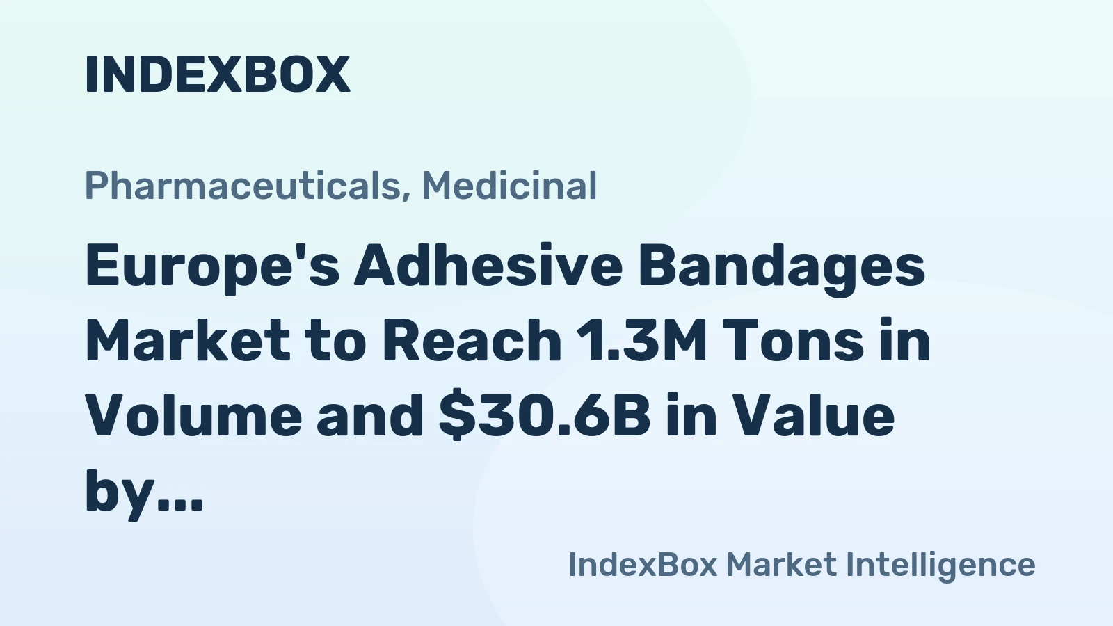 Europe's Adhesive Bandages Market to Reach 1.3M Tons in Volume and $30.6B in Value by 2035, with Forecasted +0.4% and +0.8% CAGR respectively