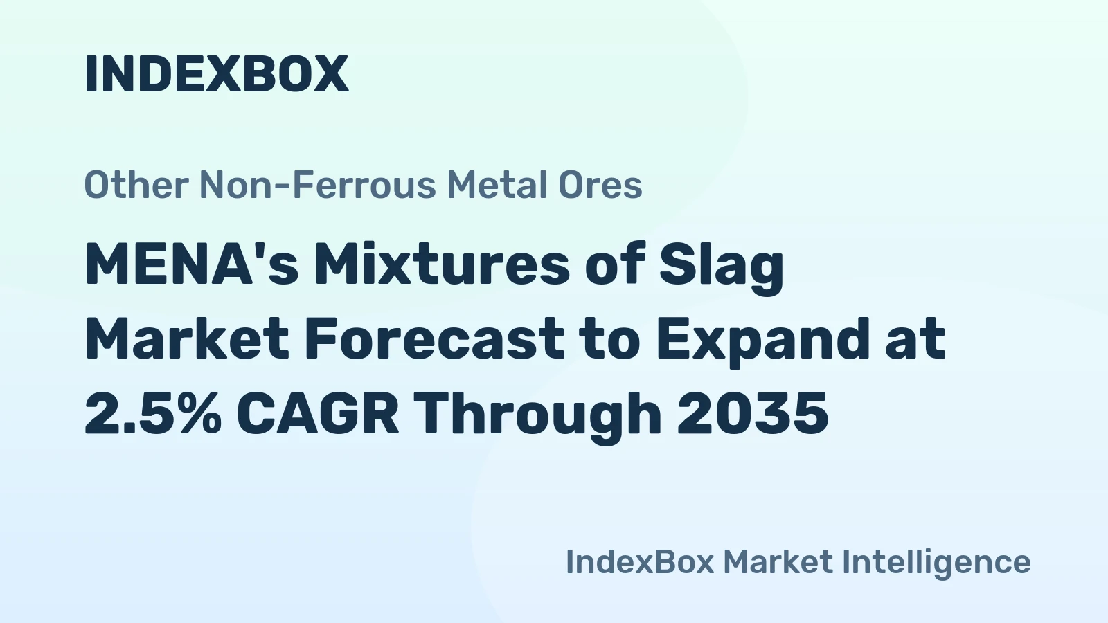 MENA's Mixtures of Slag Market Forecast to Expand at 2.5% CAGR Through 2035