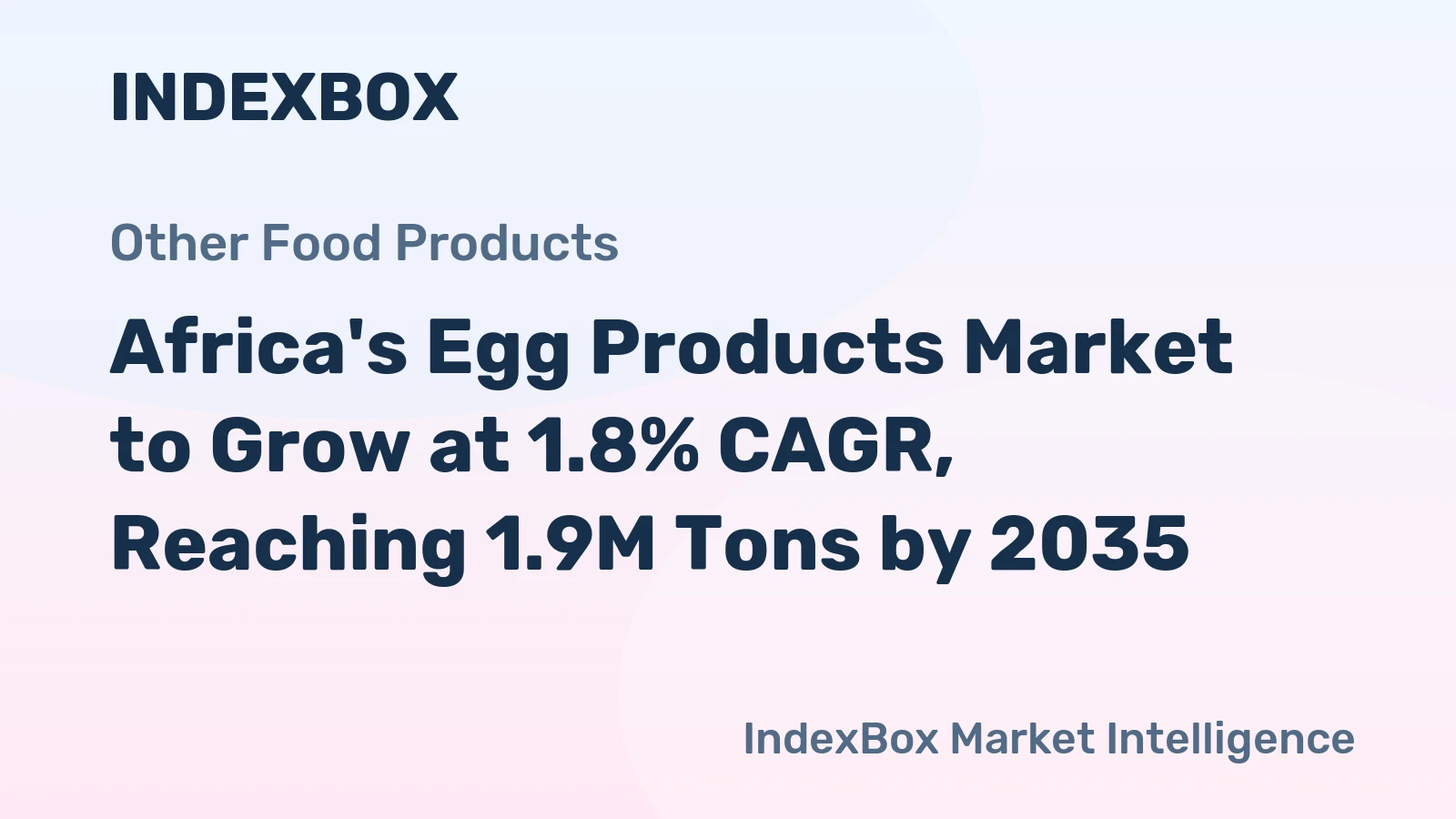 Africa's Egg Products Market to Grow at 1.8% CAGR, Reaching 1.9M Tons by 2035