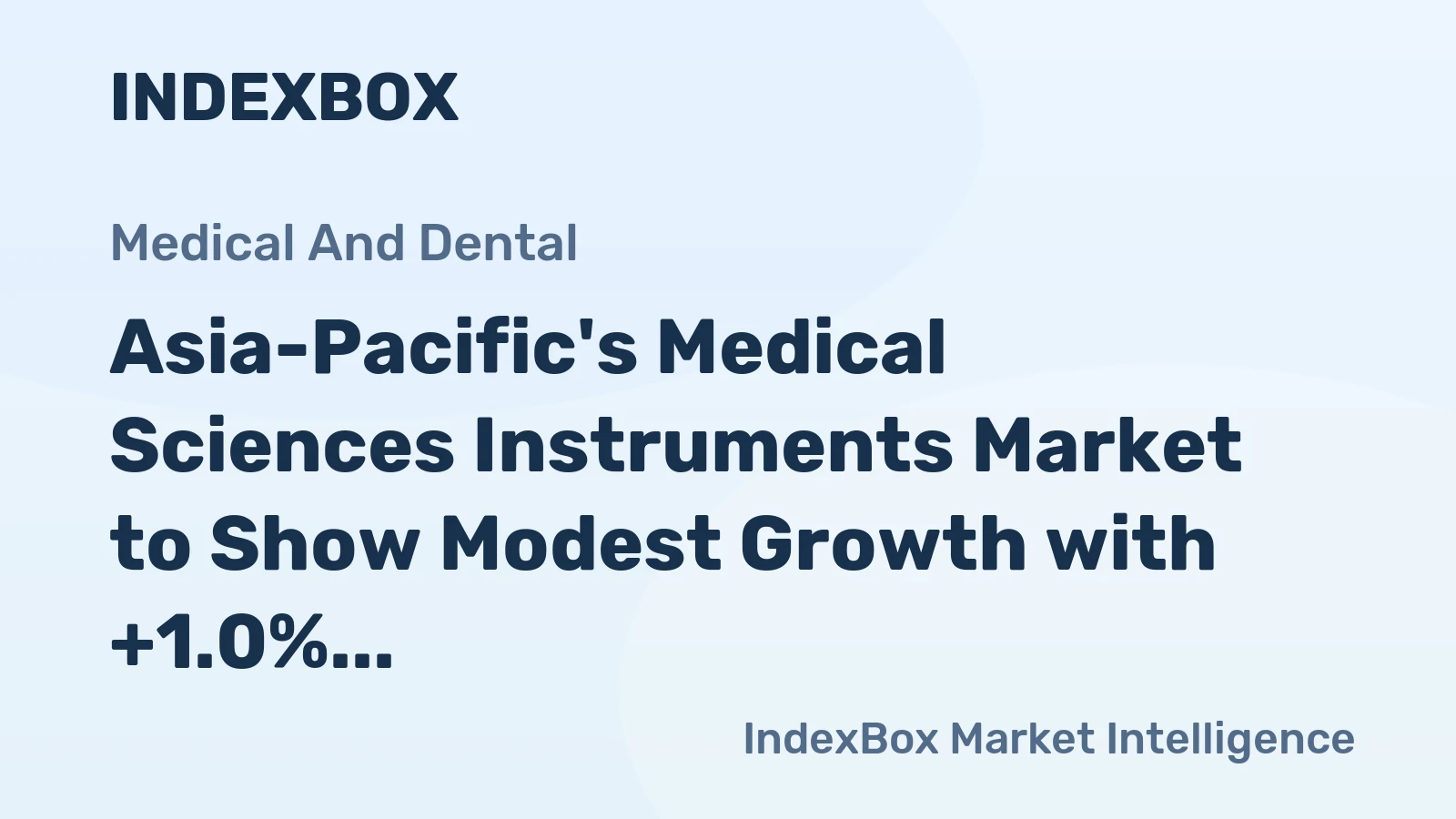 Asia-Pacific's Medical Sciences Instruments Market to Show Modest Growth with +1.0% CAGR from 2024-2035