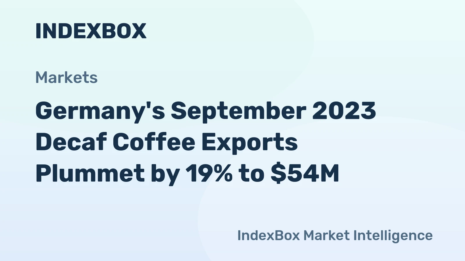 Germany's September 2023 Decaf Coffee Exports Plummet by 19% to $54M