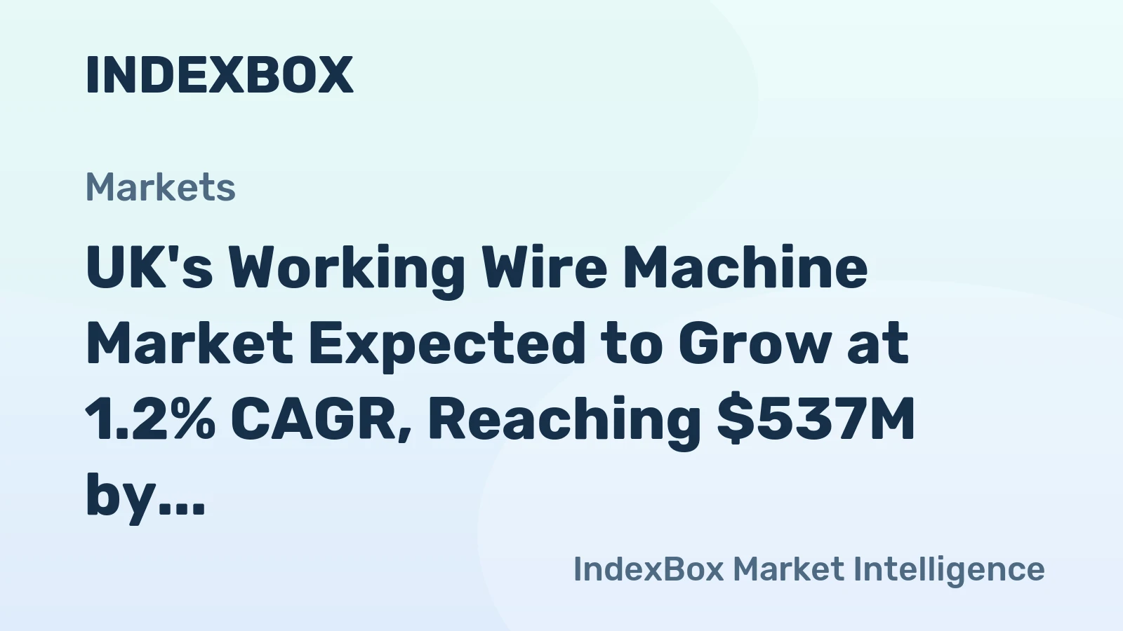 UK's Working Wire Machine Market Expected to Grow at 1.2% CAGR, Reaching $537M by 2035