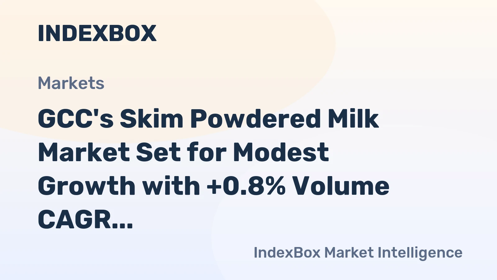 GCC's Skim Powdered Milk Market Set for Modest Growth with +0.8% Volume CAGR Through 2035