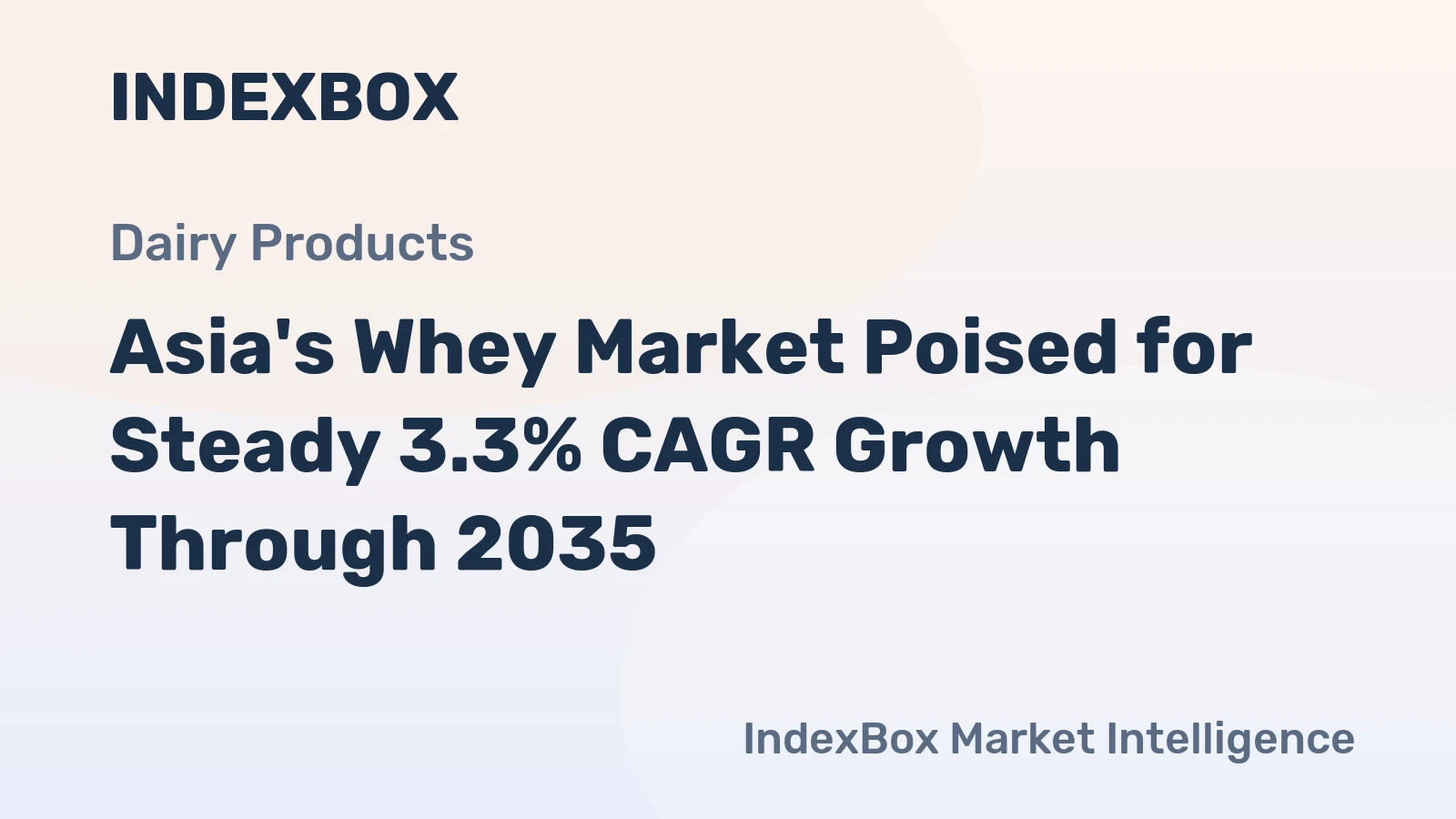 Asia's Whey Market Poised for Steady 3.3% CAGR Growth Through 2035