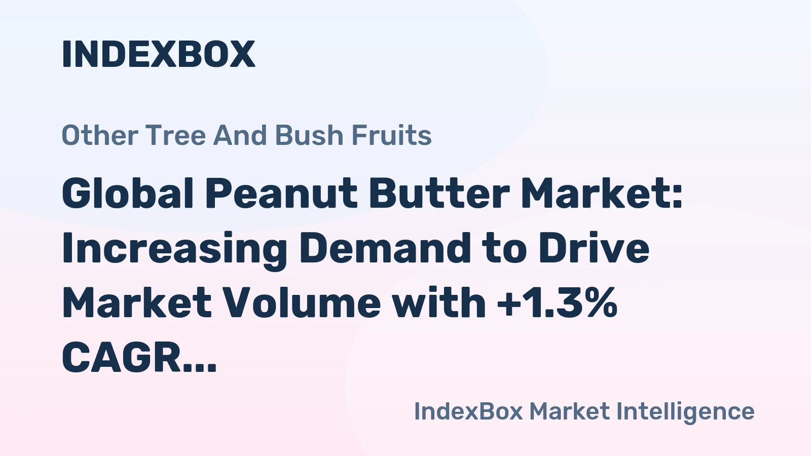 Global Peanut Butter Market: Increasing Demand to Drive Market Volume with +1.3% CAGR
