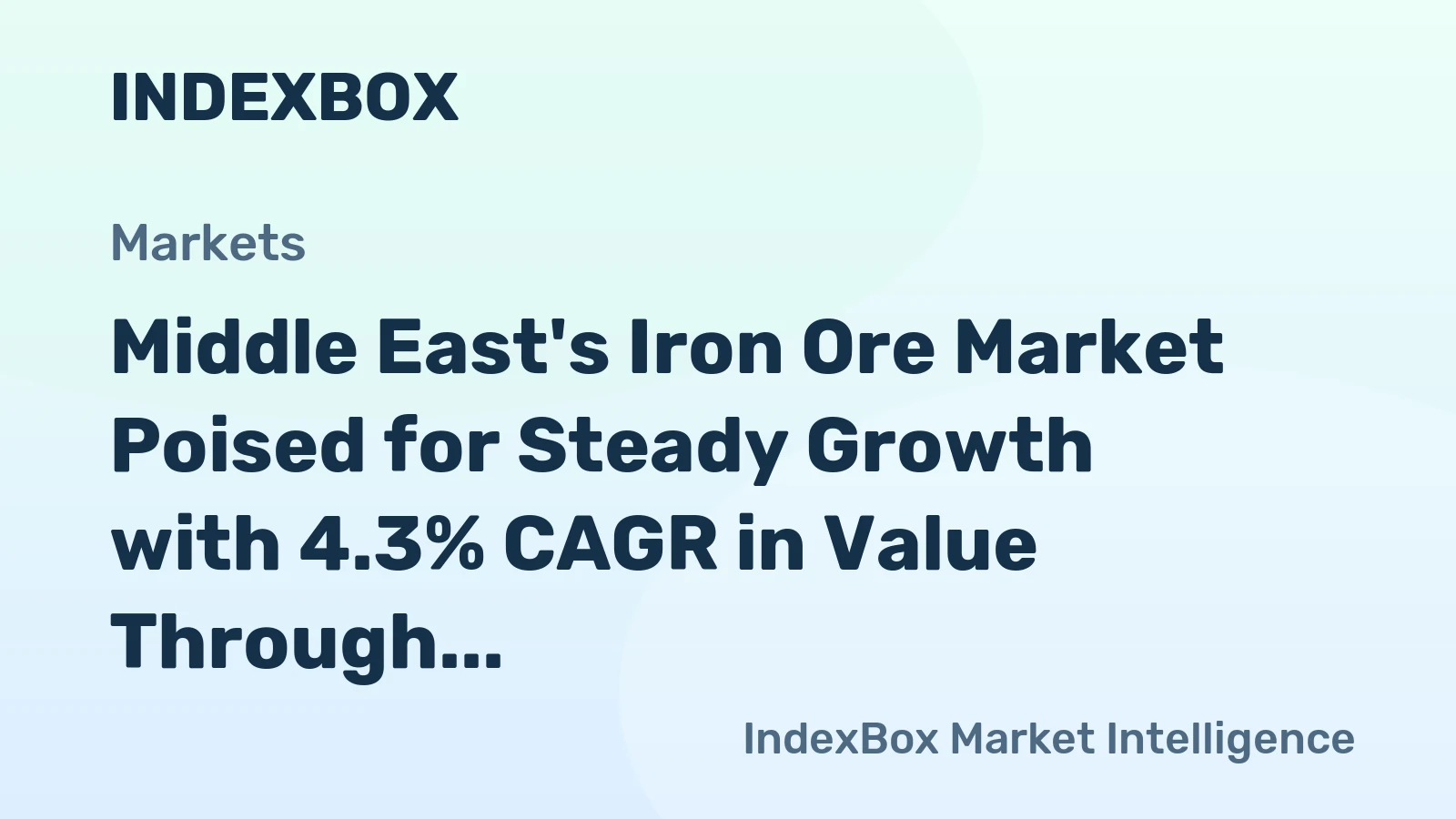 Middle East's Iron Ore Market Poised for Steady Growth with 4.3% CAGR in Value Through 2035
