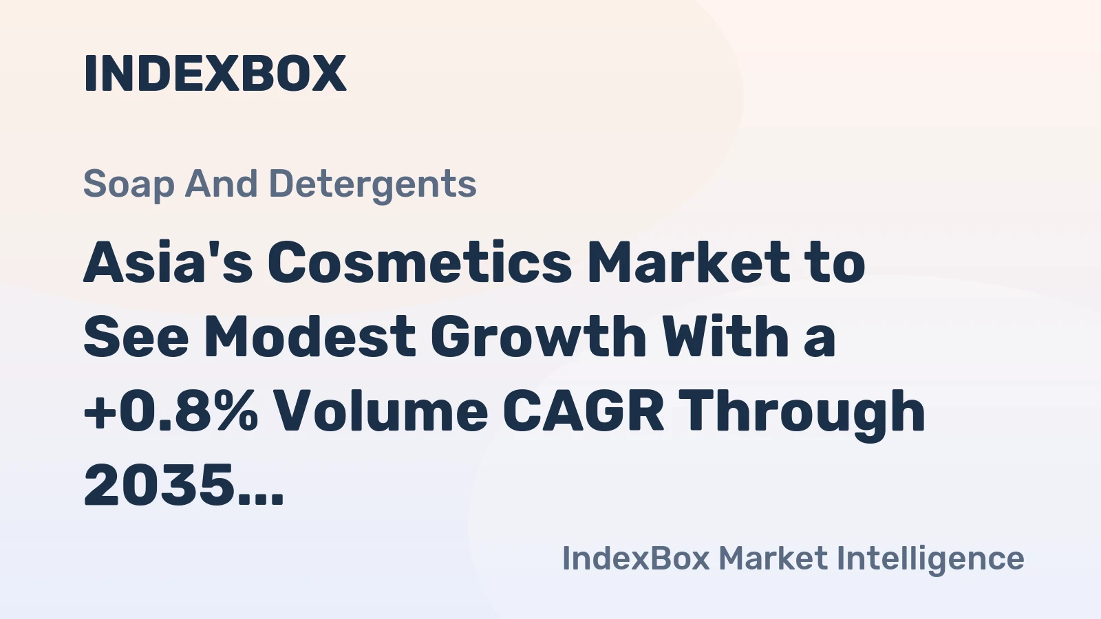 Asia's Cosmetics Market to See Modest Growth With a +0.8% Volume CAGR Through 2035
